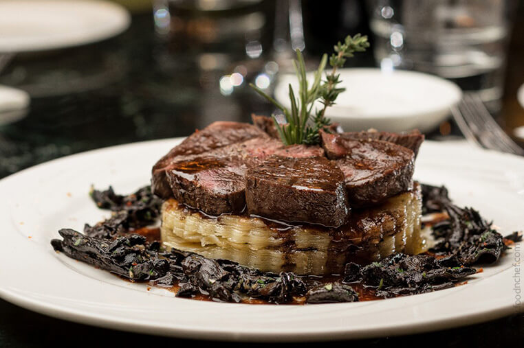 Roasted Venison Filet, Aromatic «Pomme Anna» & Black Trumpet Mushroom ...